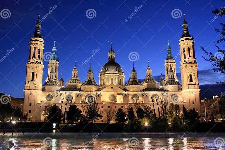 El Pilar stock photo. Image of river, noche, spain, basilica - 7441892