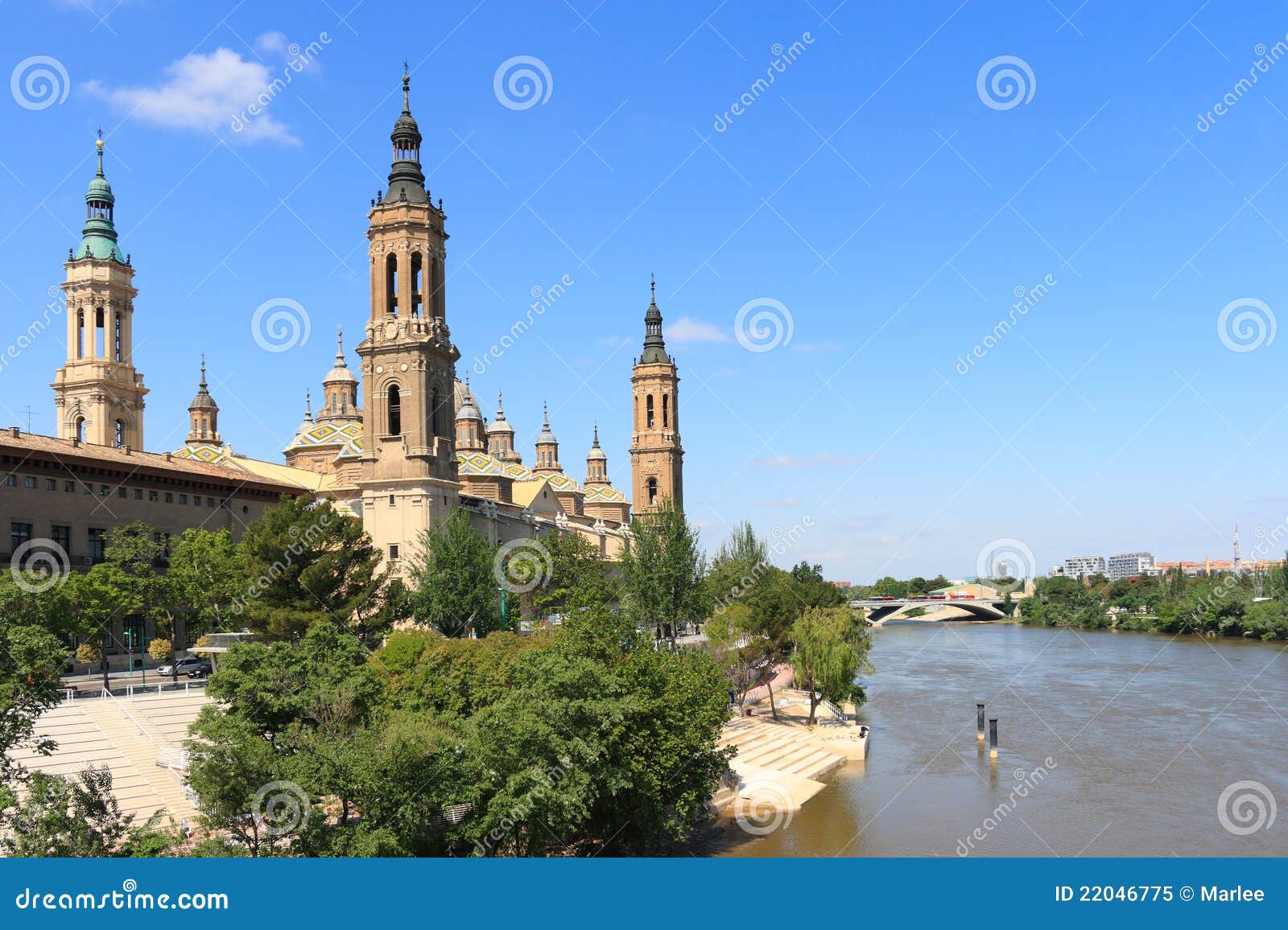 Zaragoza, Spain, Statue Of Francisco De Goya With The Tower Of The ...