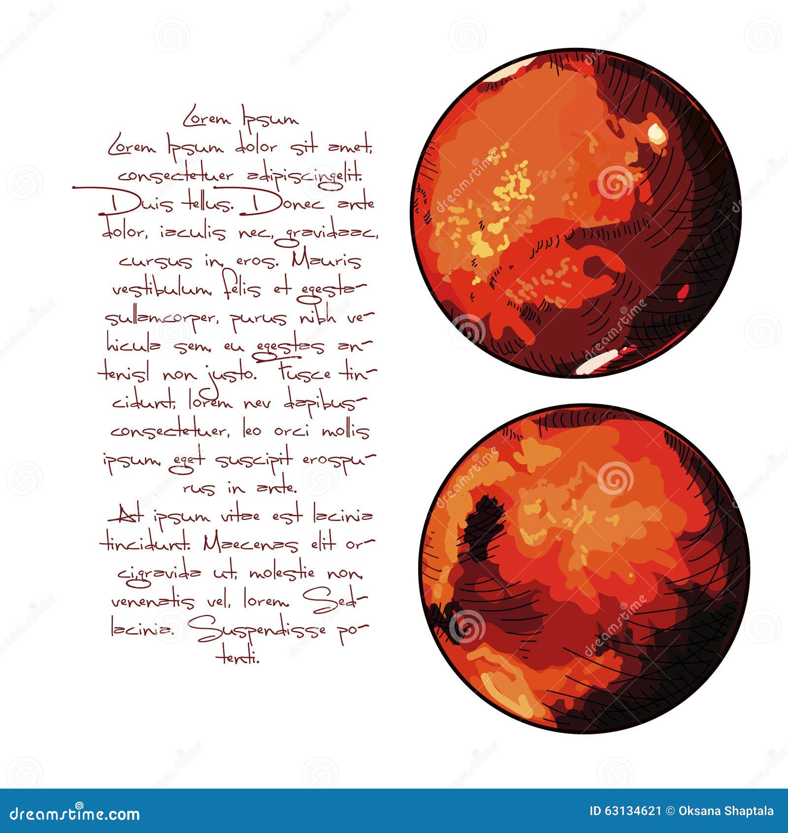 El Planeta Marte Con El Texto Ilustración del Vector - Ilustración de ...