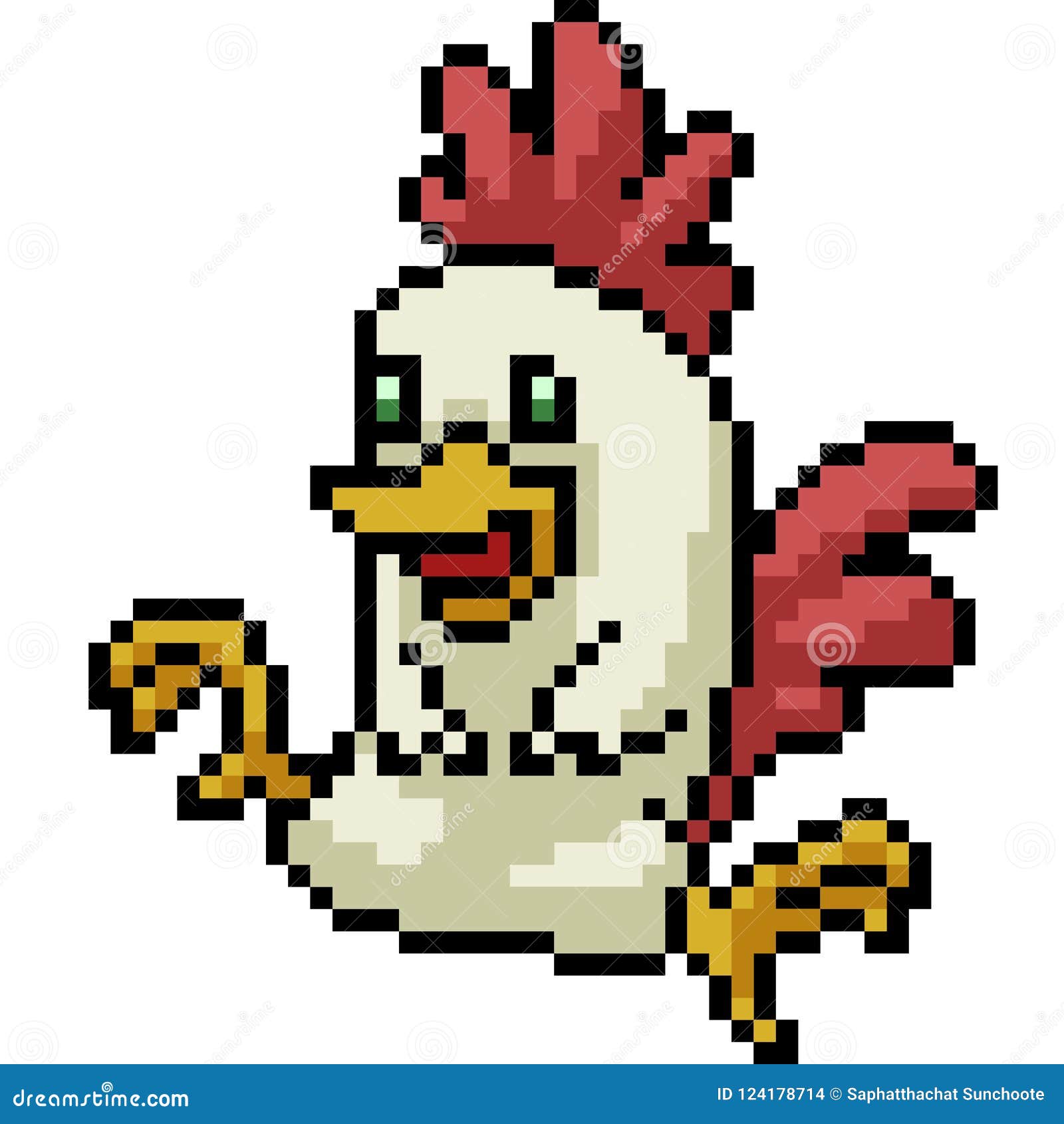 El Pollo Del Arte Del Pixel Del Vector Se Sienta Ilustración del Vector ...
