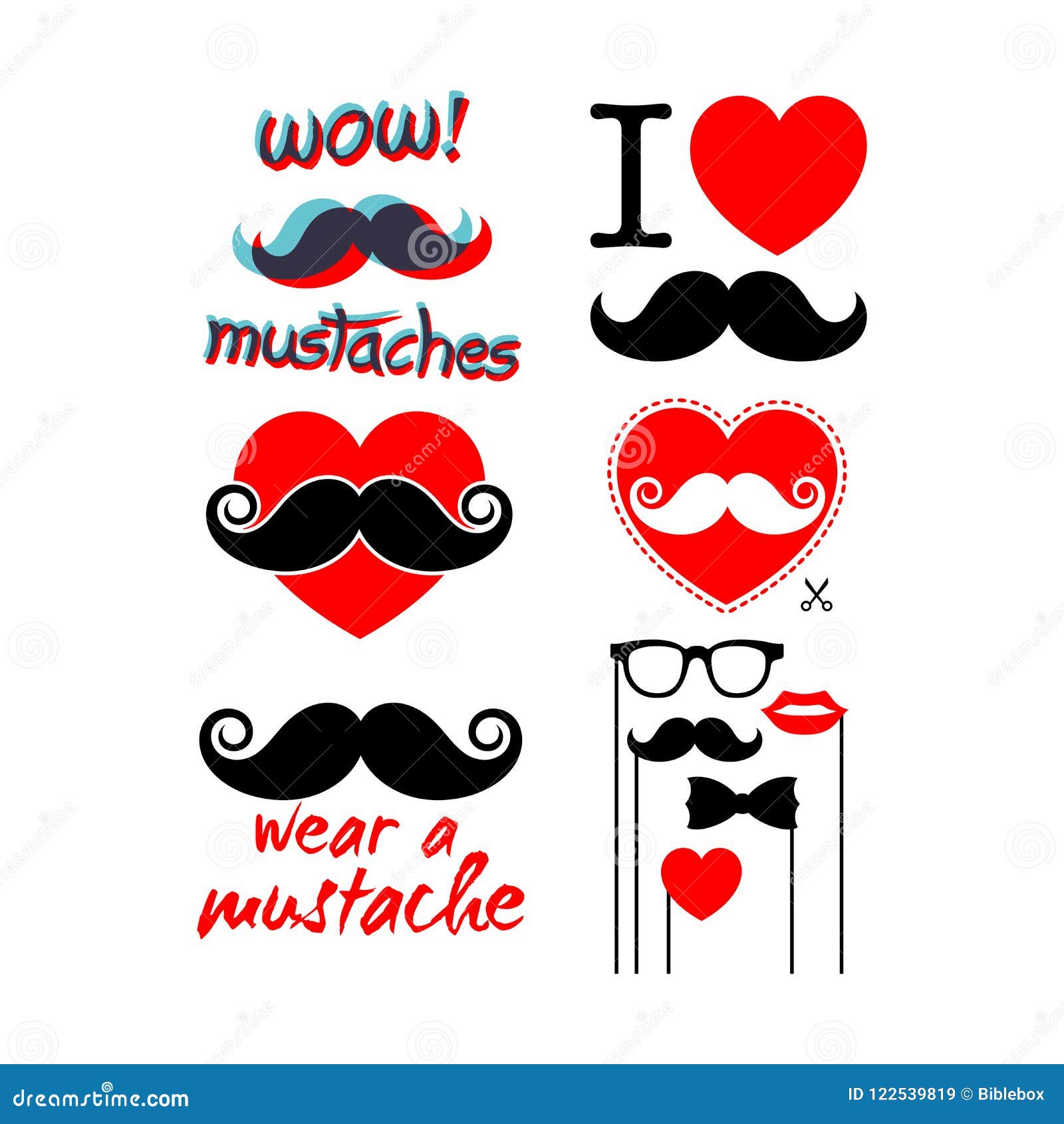 El Poner Letras E Impresiones Sobre Los Bigotes Ilustración del Vector ...