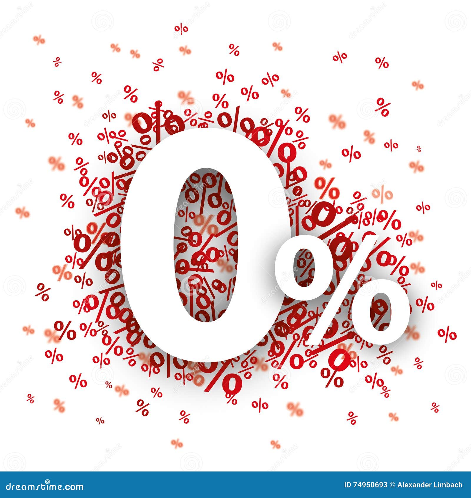 El por ciento de 0 rojos ilustración del vector. Ilustración de precios ...