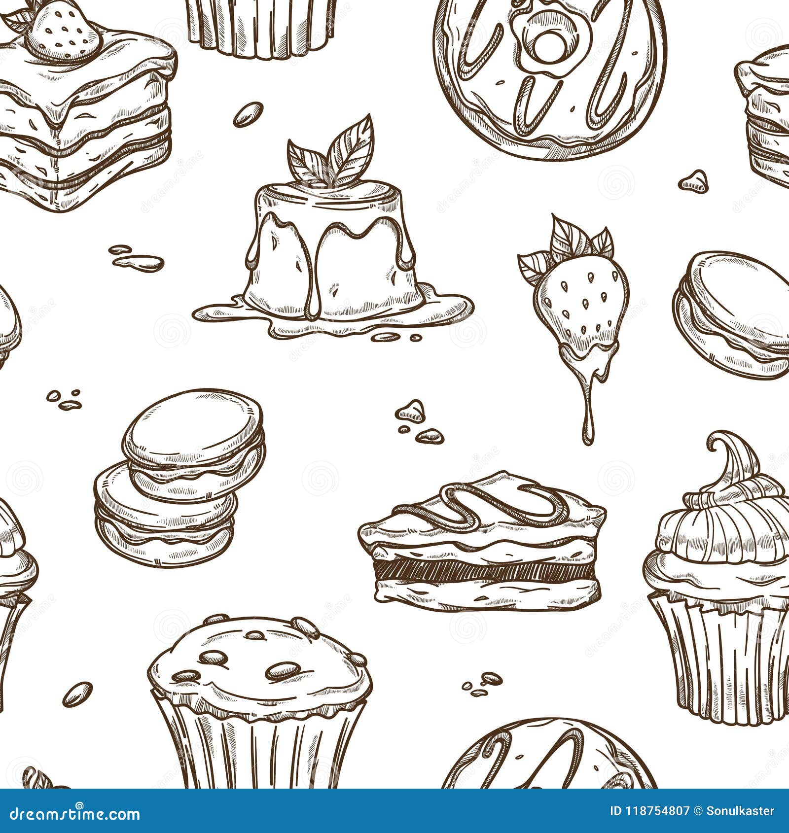El Postre Apelmaza El Fondo Del Modelo Del Bosquejo Del Vector ...