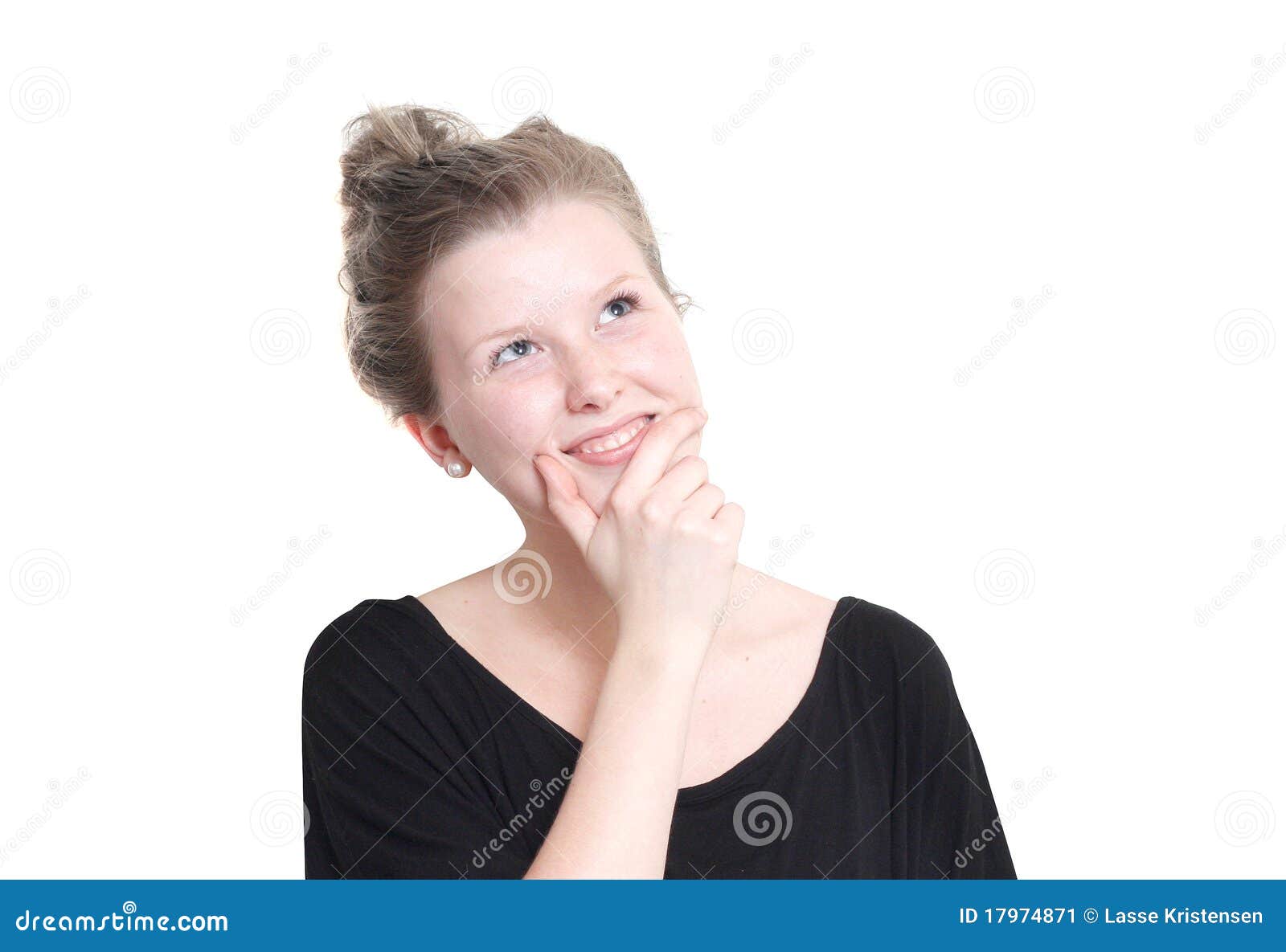 El Preguntarse De La Chica Joven Imagen de archivo - Imagen de mirando ...