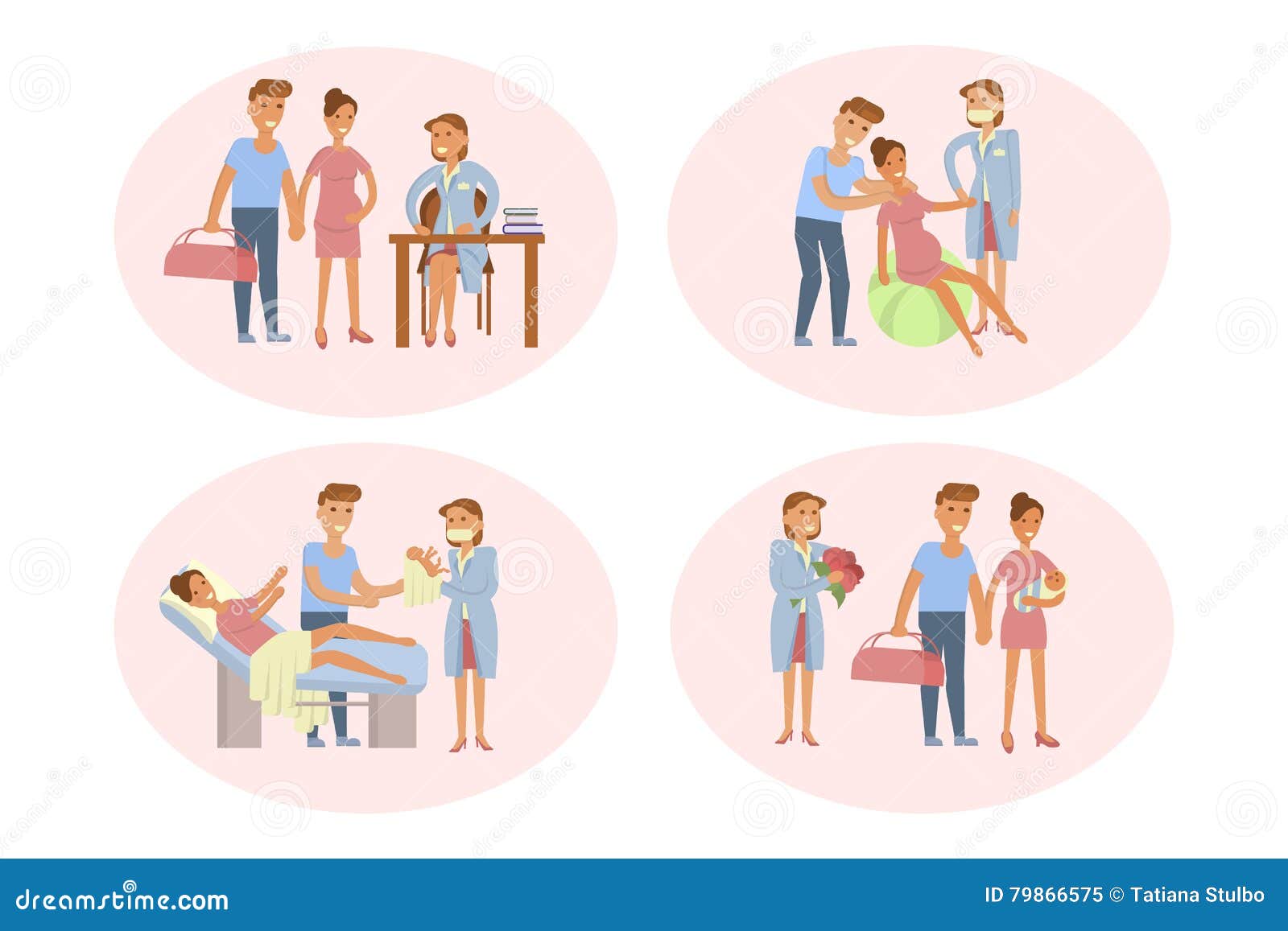 El proceso de dar a luz ilustración del vector. Ilustración de parto ... El proceso de dar a luz ilustración del vector. Ilustración de parto ...