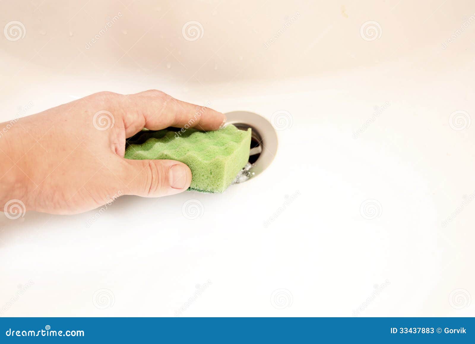 El Proceso De Empapar La Esponja Imagen de archivo - Imagen de verde ...