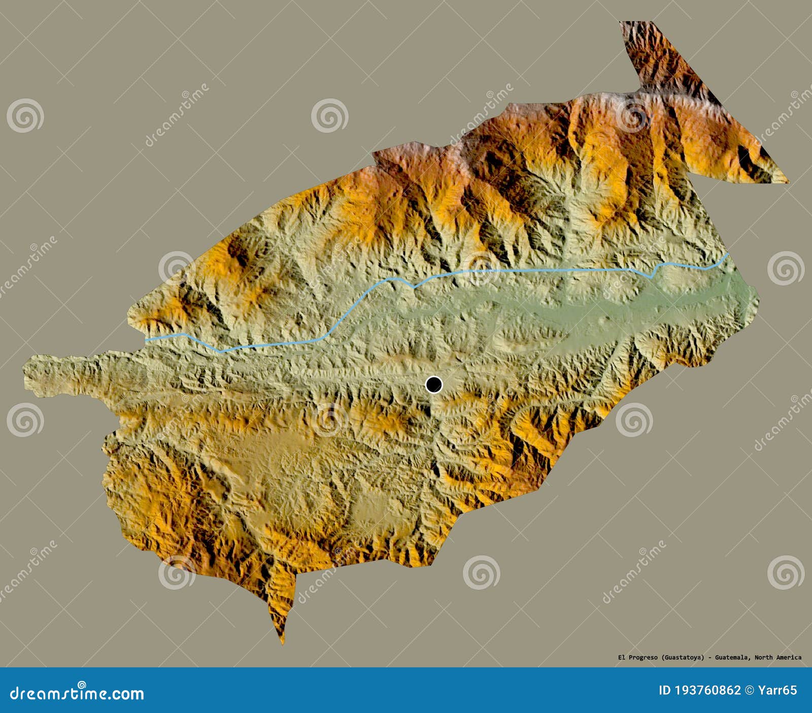 El Progreso, Department of Guatemala, on Solid. Relief Stock ...