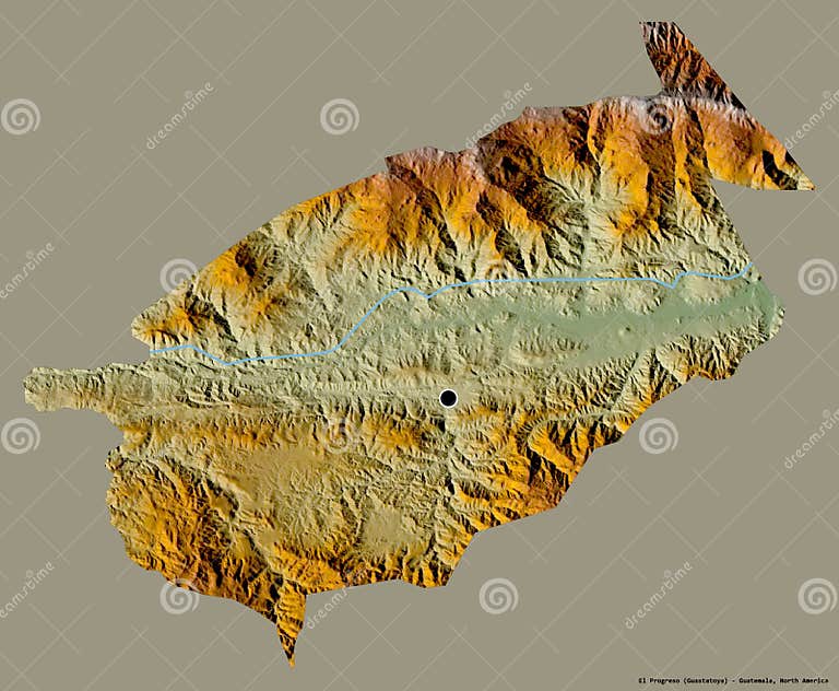 El Progreso, Department of Guatemala, on Solid. Relief Stock ...