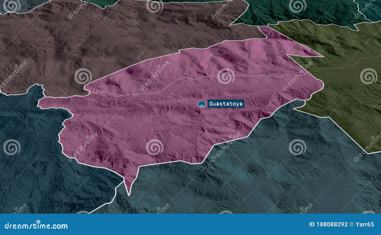 El Progreso, Guatemala - Highlighted with Capital. Administrative Stock ...