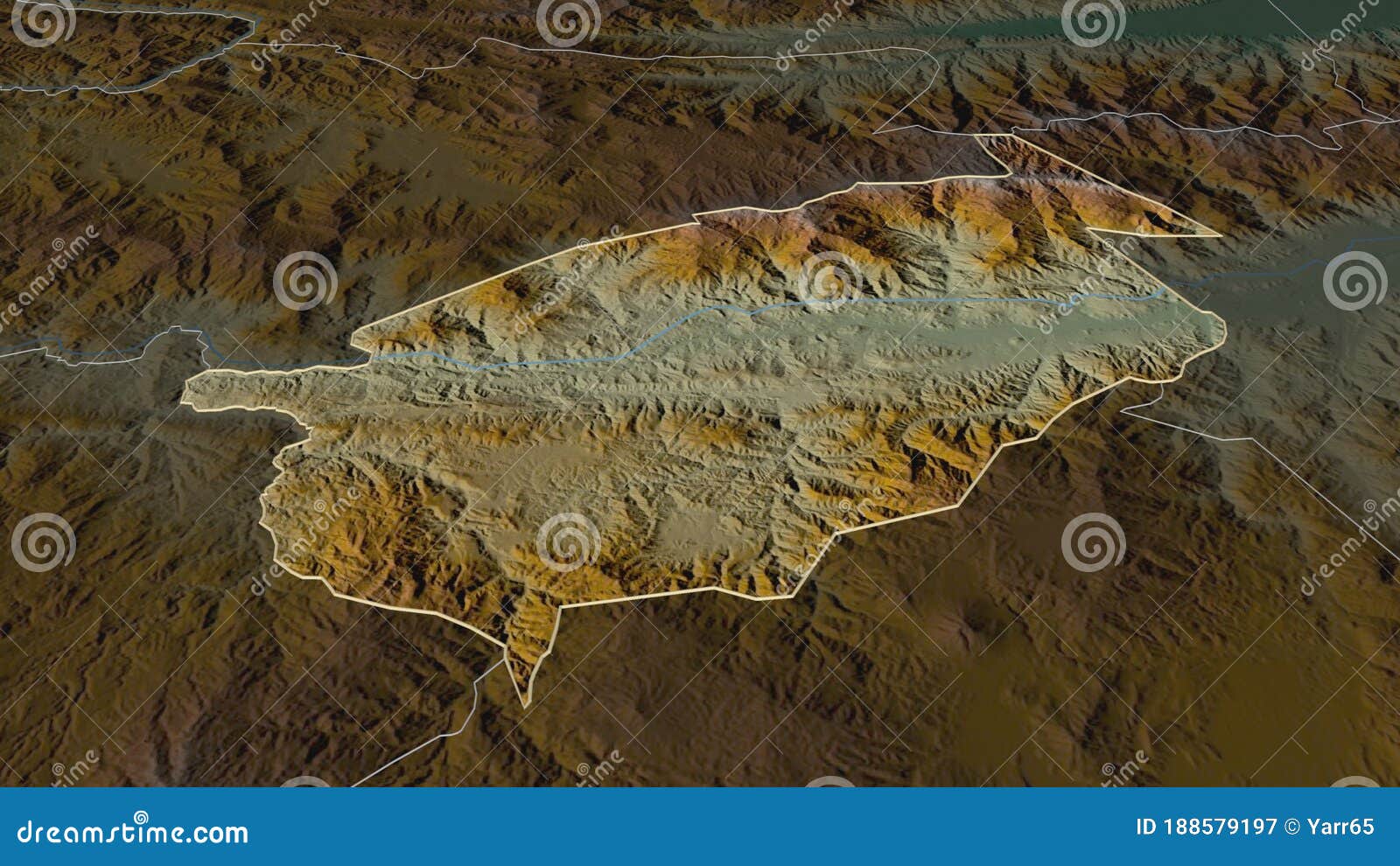 El Progreso, Guatemala - Outlined. Relief Stock Illustration ...