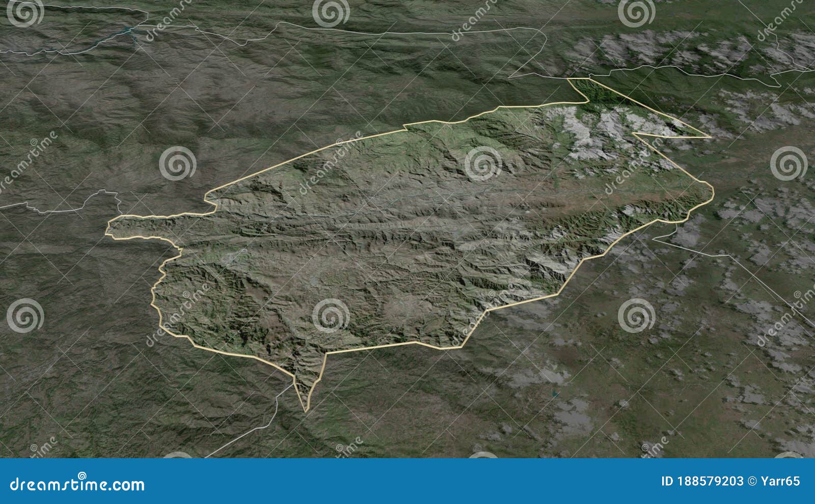 El Progreso, Guatemala - Outlined. Satellite Stock Illustration ...