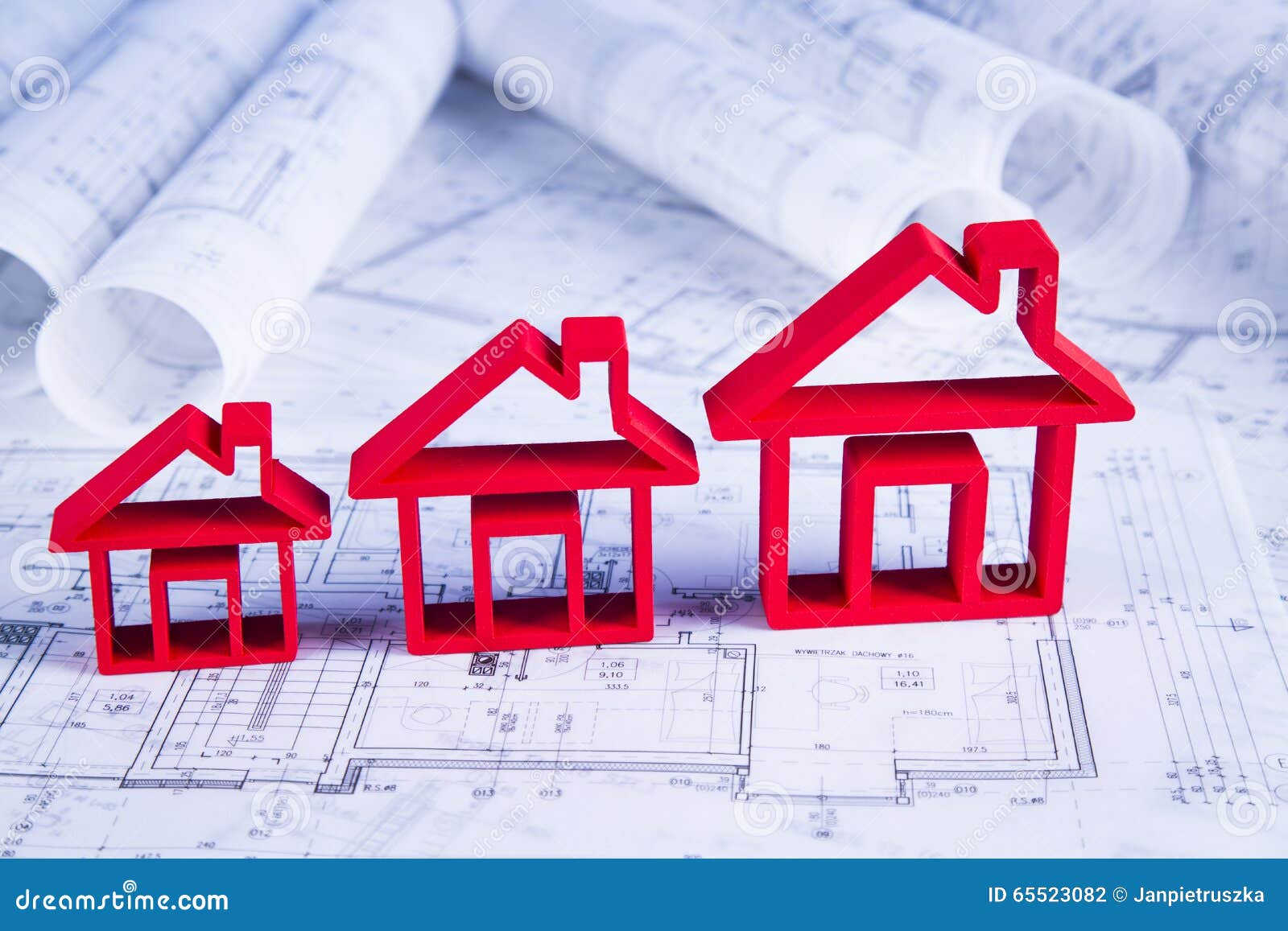 El Proyecto Blueprints Dibujos Del Modelo De La Casa Foto de archivo ...