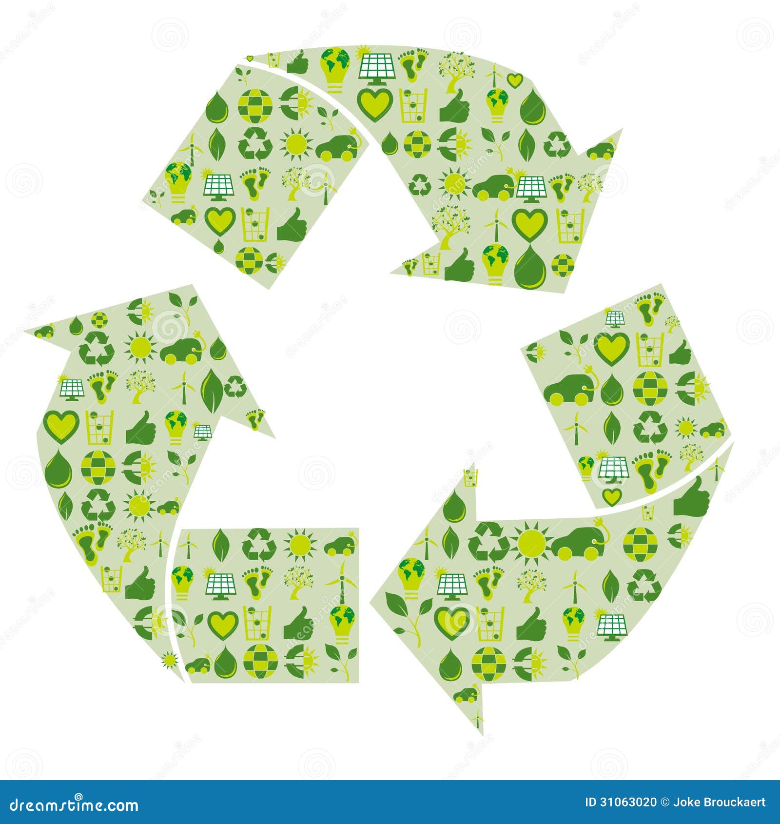 El Reciclaje De Símbolo Llenó De Los Iconos Relacionados Ambientales