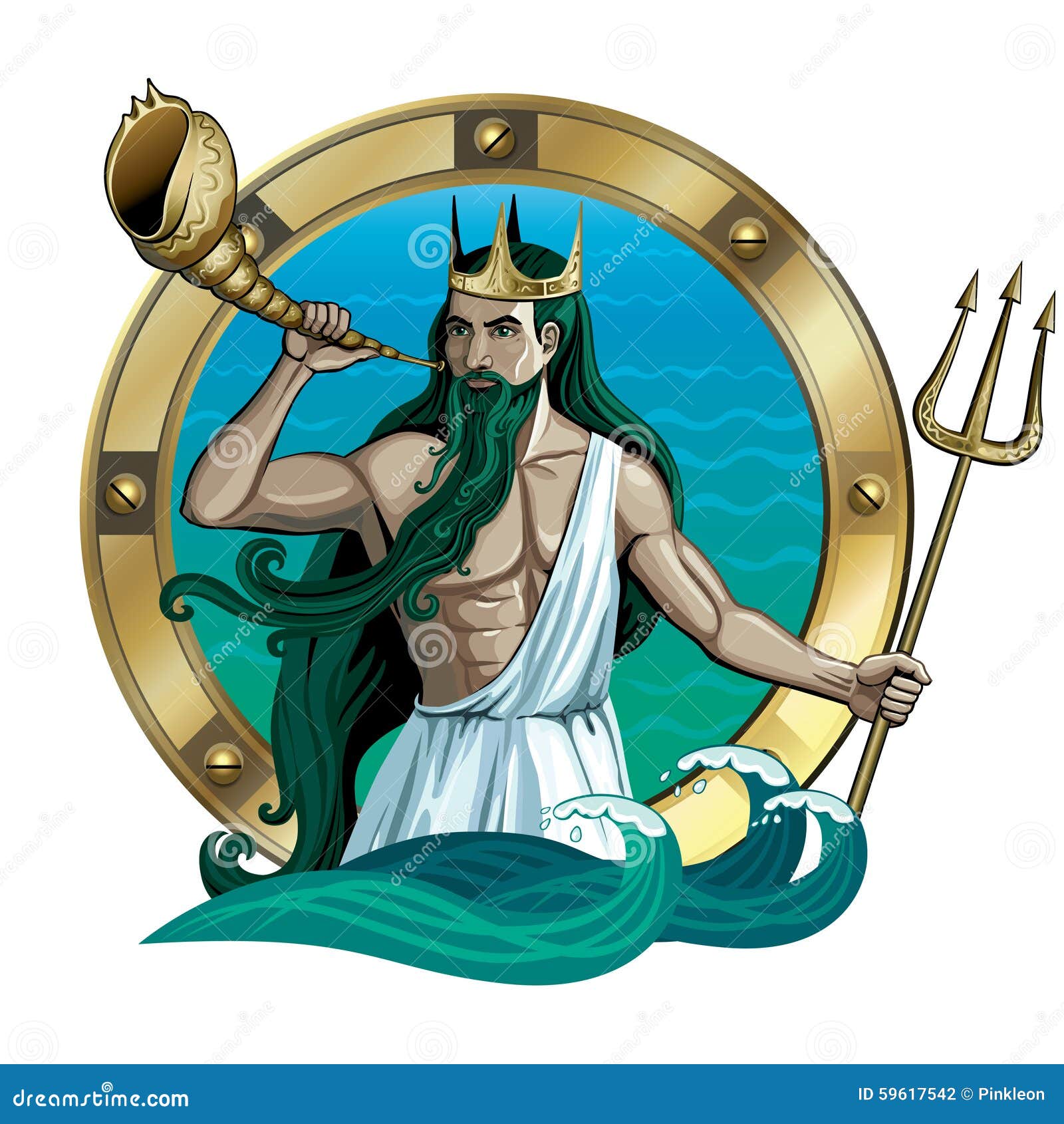 El rey del mar Neptuno stock de ilustración. Ilustración de agua - 59617542