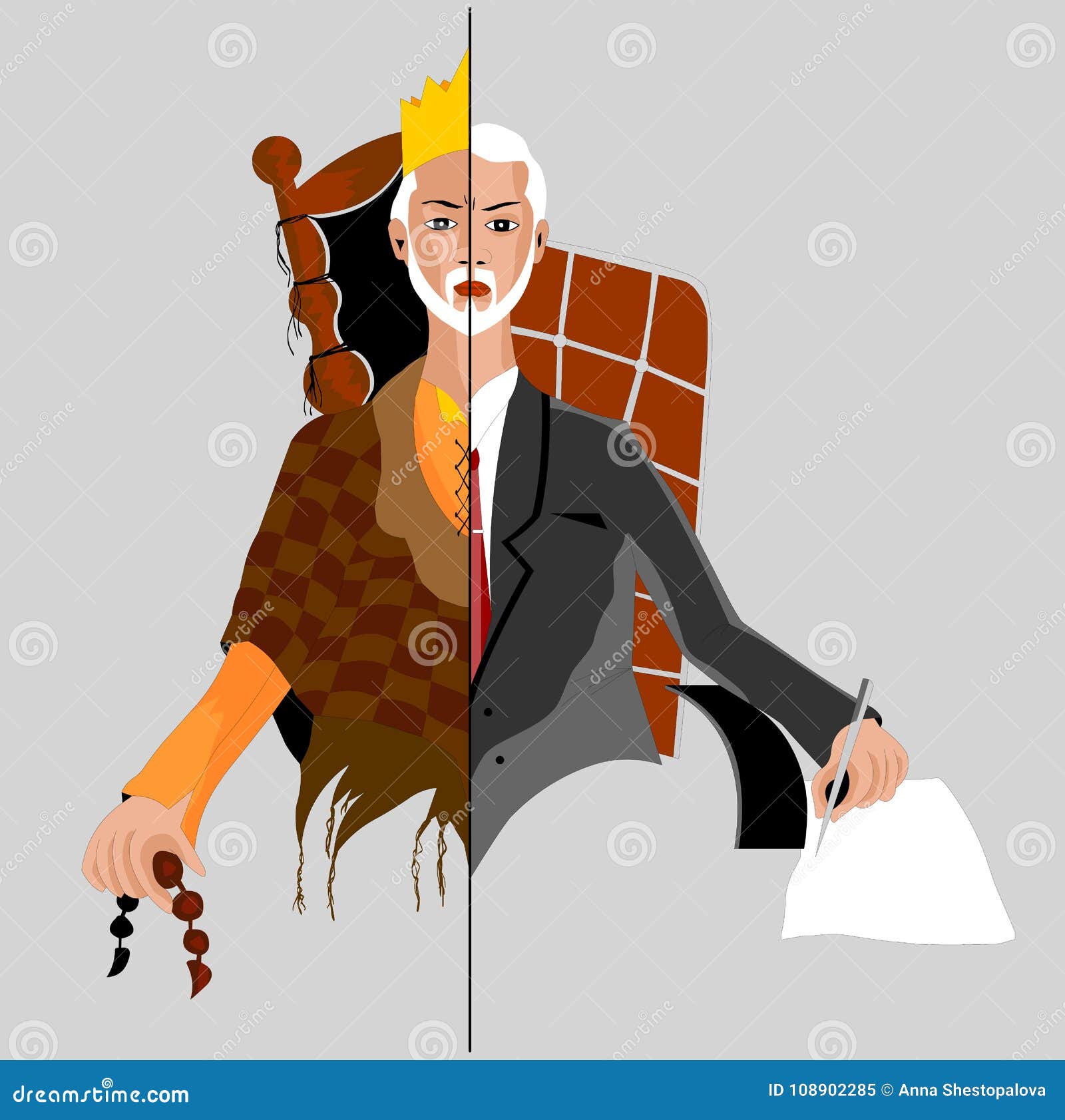El Rey Y El Presidente En Una Persona, El Dictador Ilustración del ... El Rey Y El Presidente En Una Persona, El Dictador Ilustración del ...