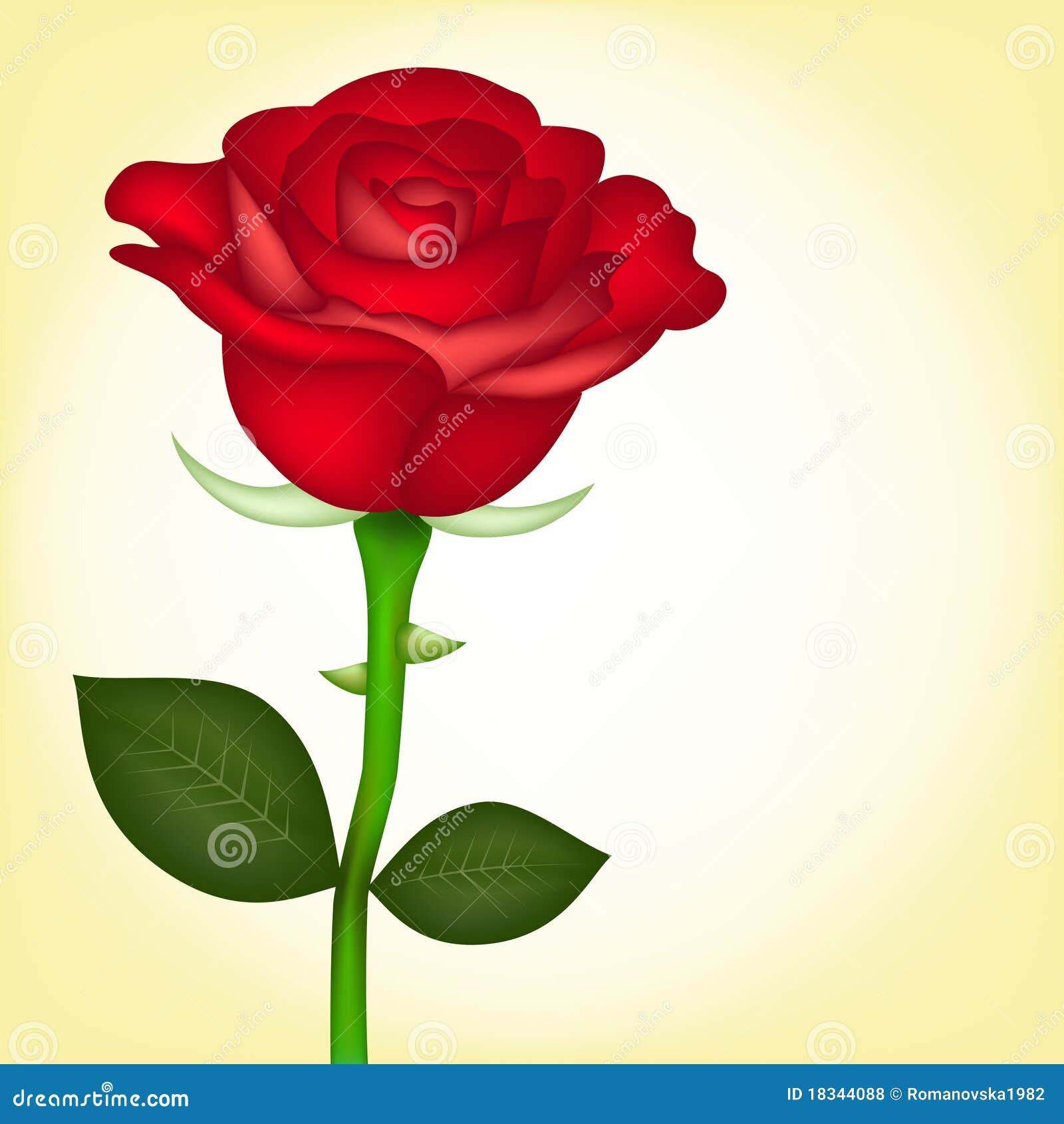 El rojo se levantó ilustración del vector. Ilustración de aislado ...