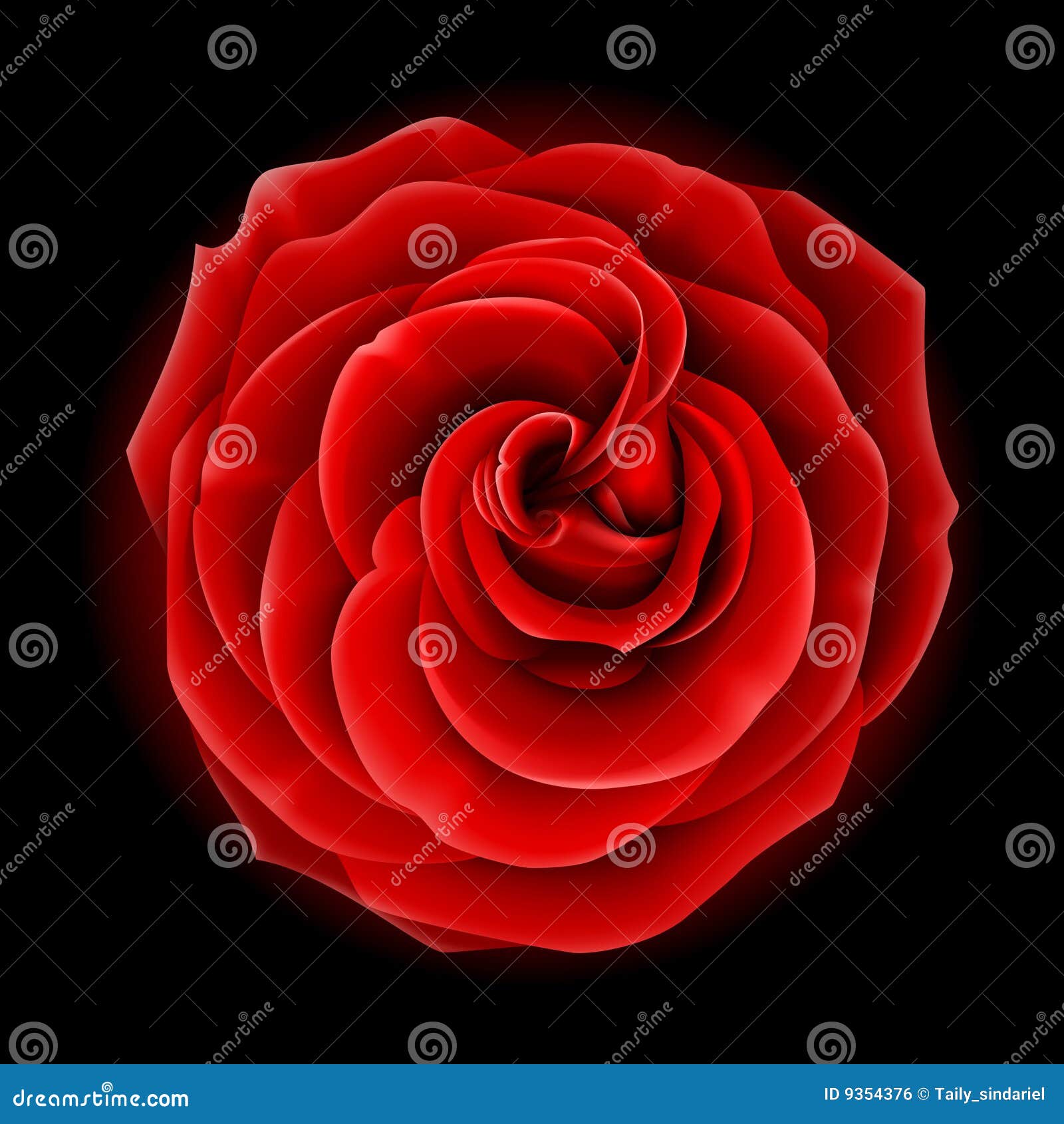 El rojo se levantó ilustración del vector. Ilustración de flor - 9354376