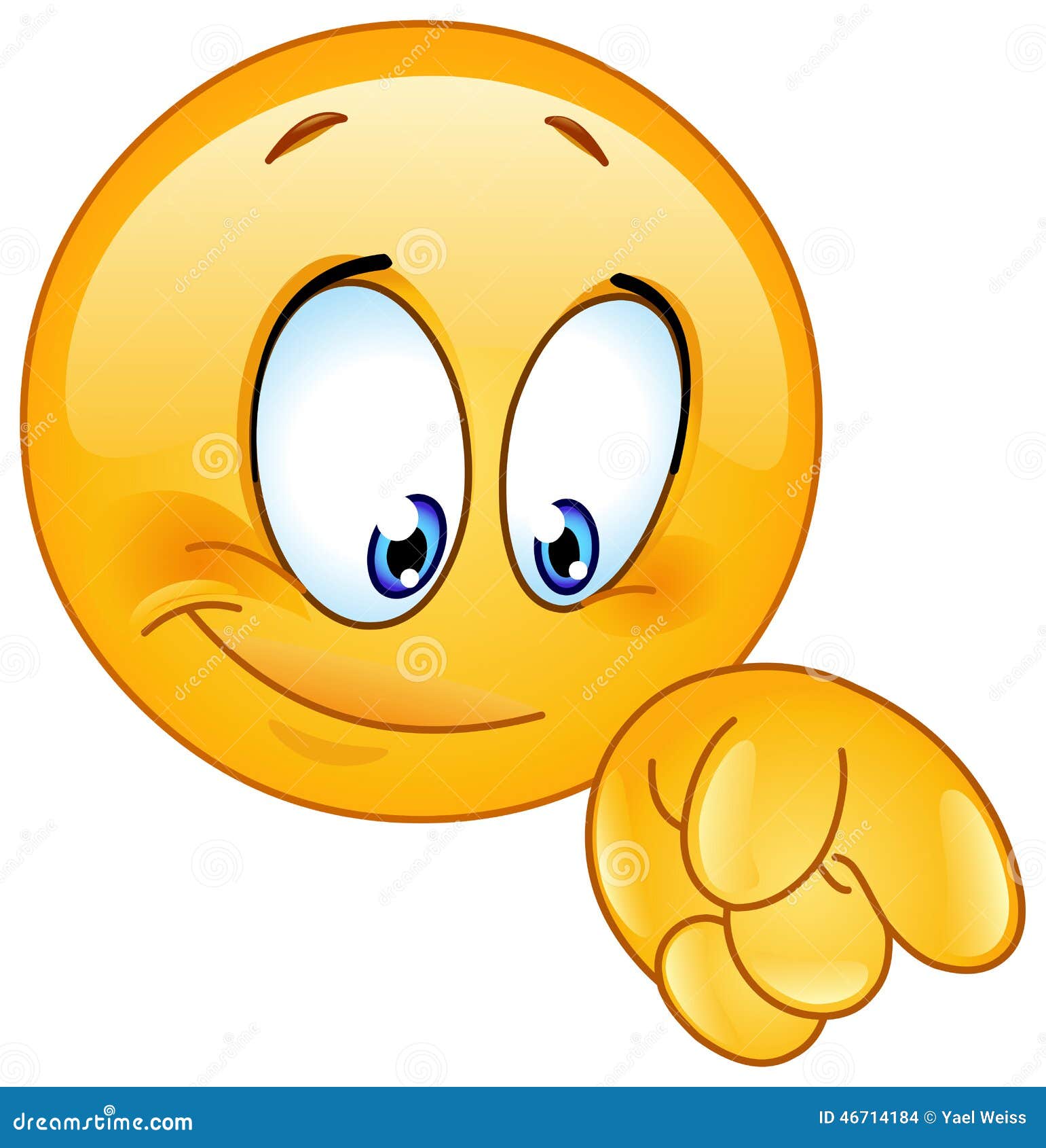 El Señalar Abajo De Emoticon Ilustración del Vector - Ilustración de ...