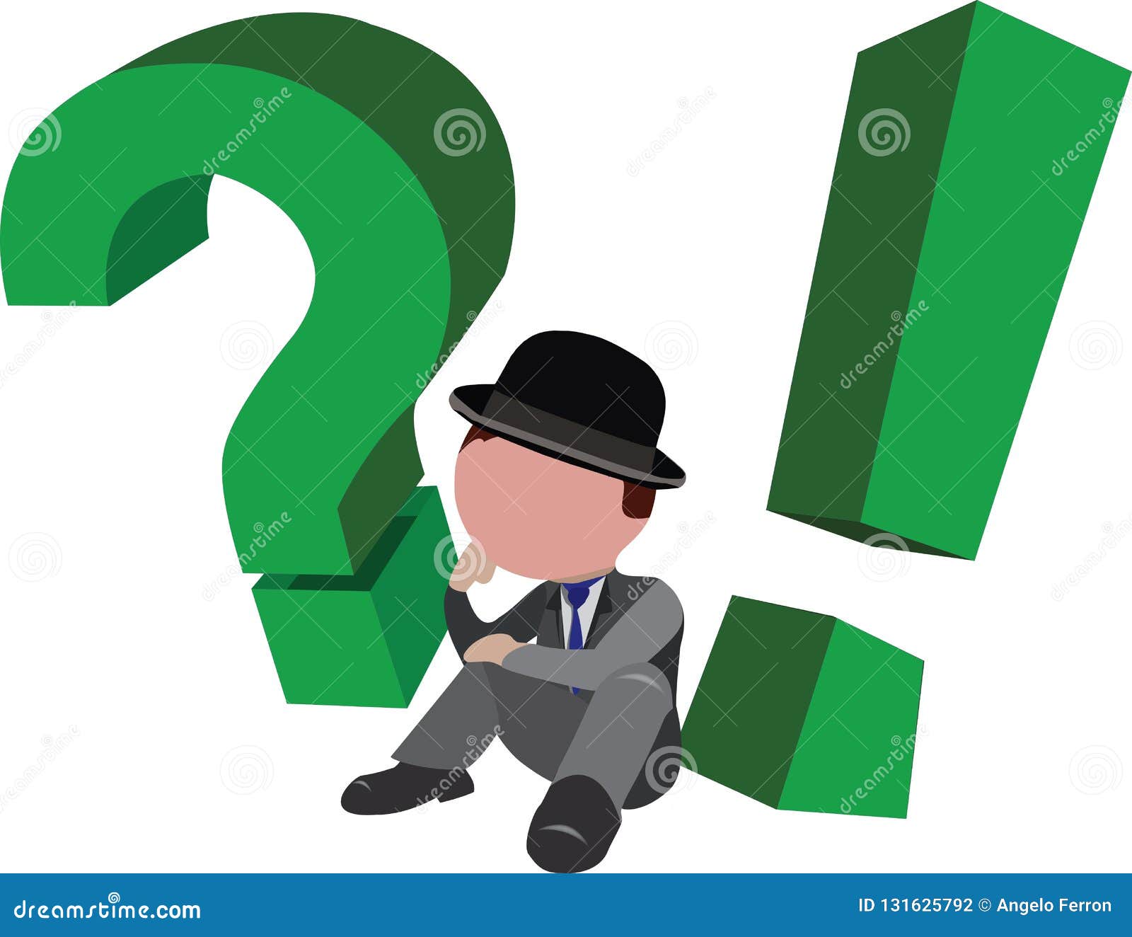 El Sentarse Distinguido De La Persona Indeciso Ilustración del Vector ...