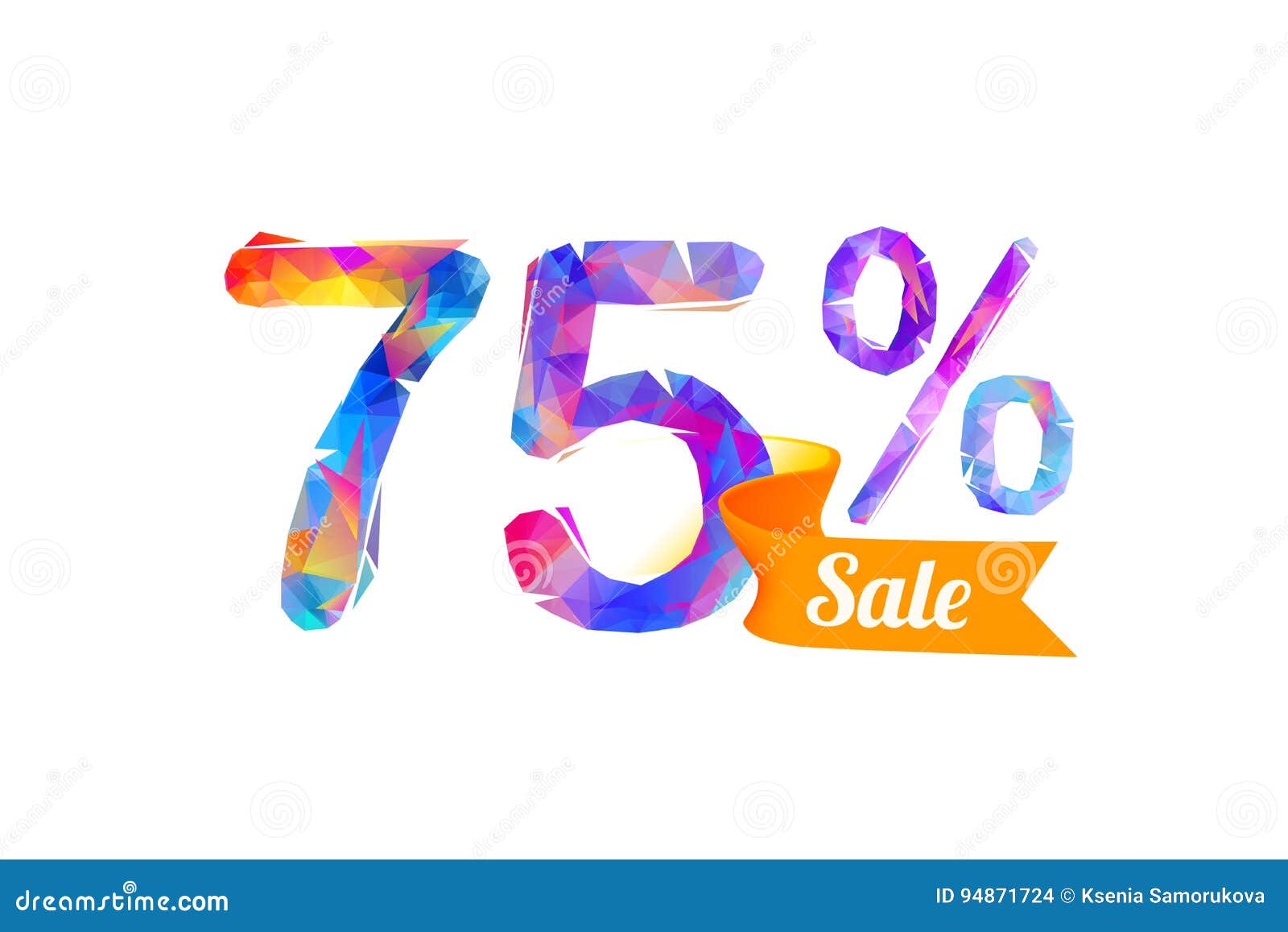 El 75 Setenta Y Cinco Por Ciento De Venta Ilustración del Vector ...