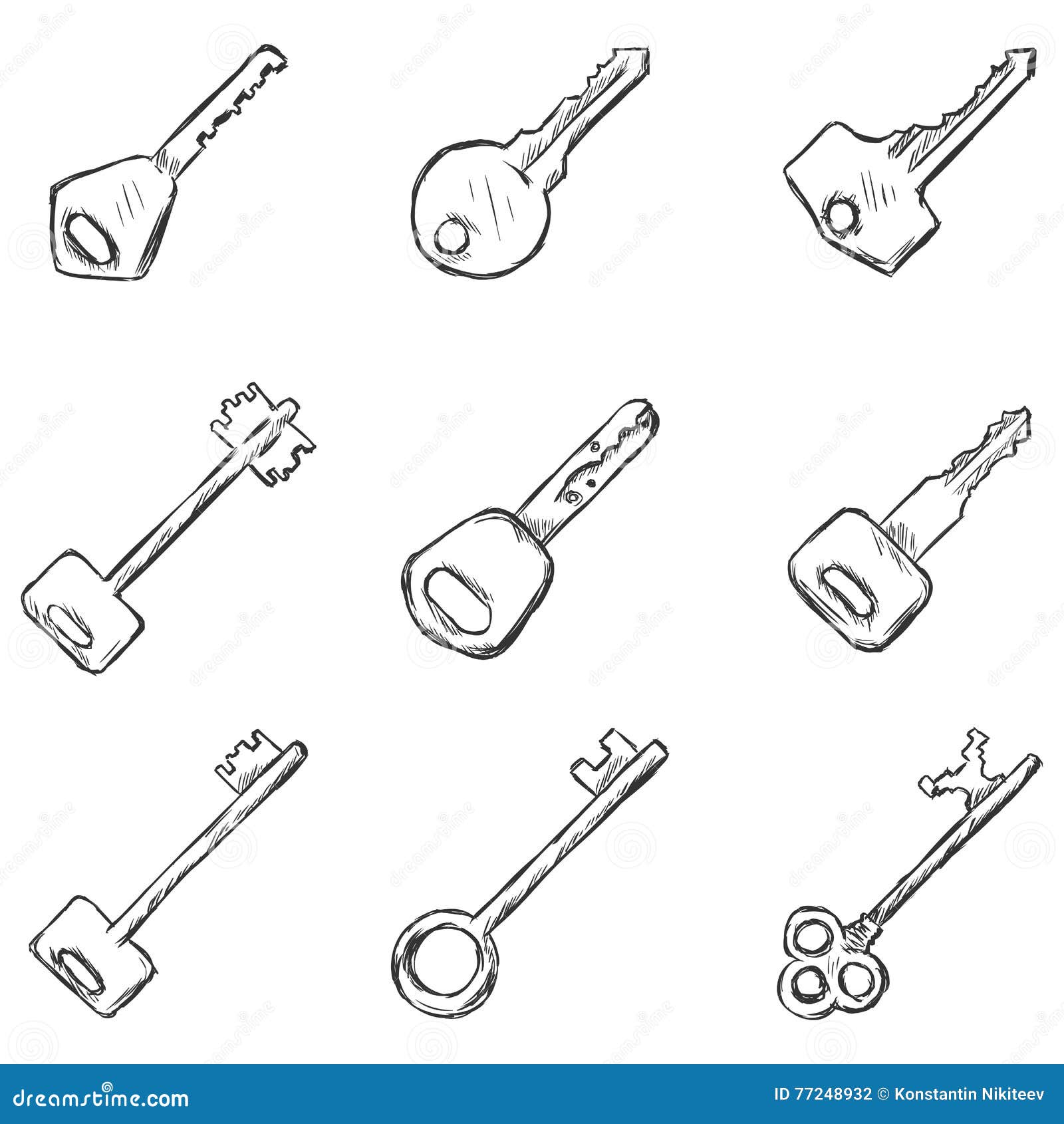 El Sistema Del Vector Del Bosquejo Cierra Iconos Ilustración del Vector ...