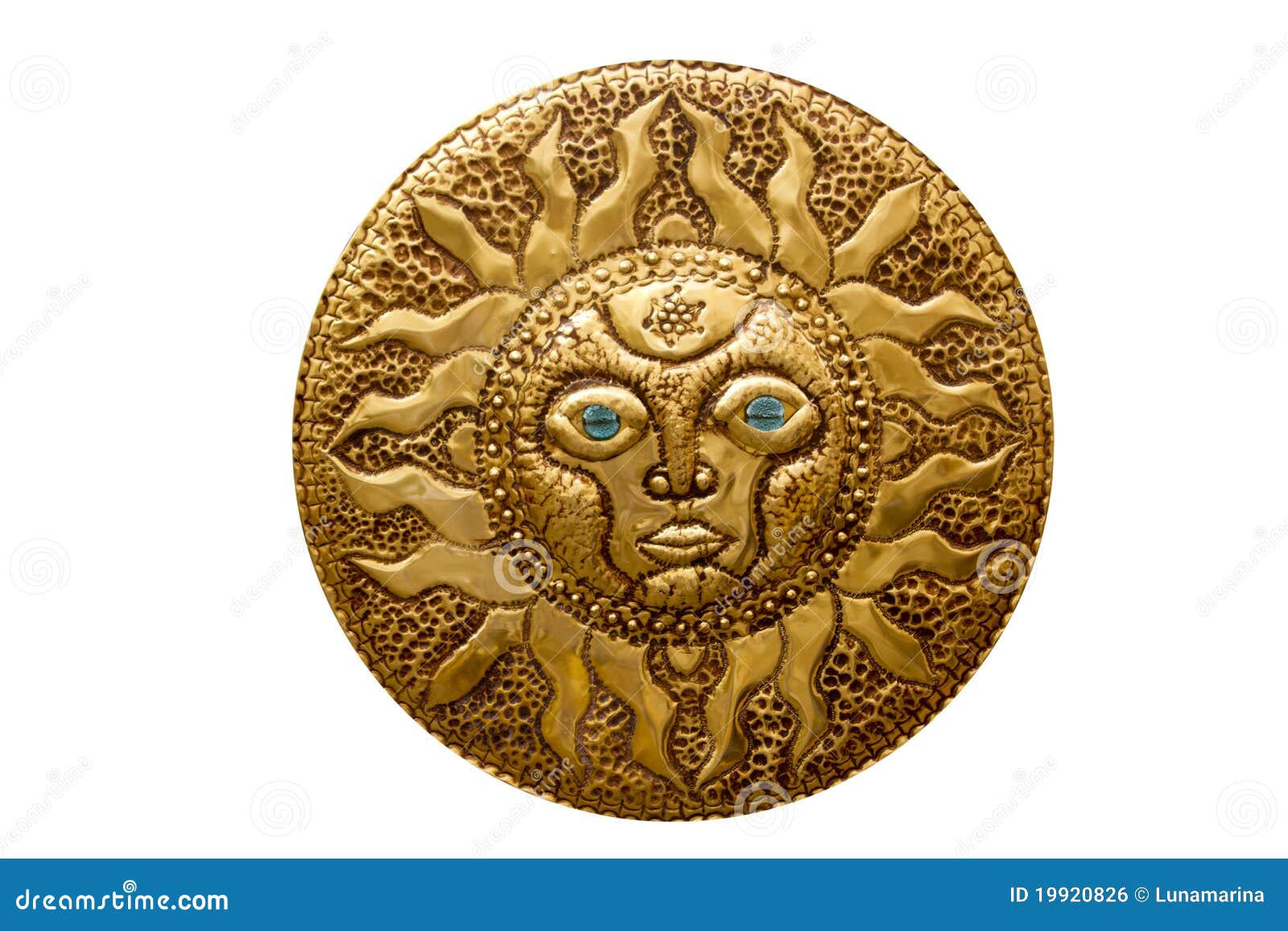 El Sol De Oro Handcraft De Mediterráneo Aislado Foto de archivo ...