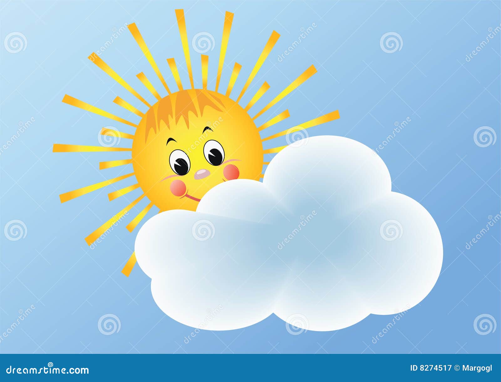 El sol y la nube. ilustración del vector. Ilustración de humano - 8274517