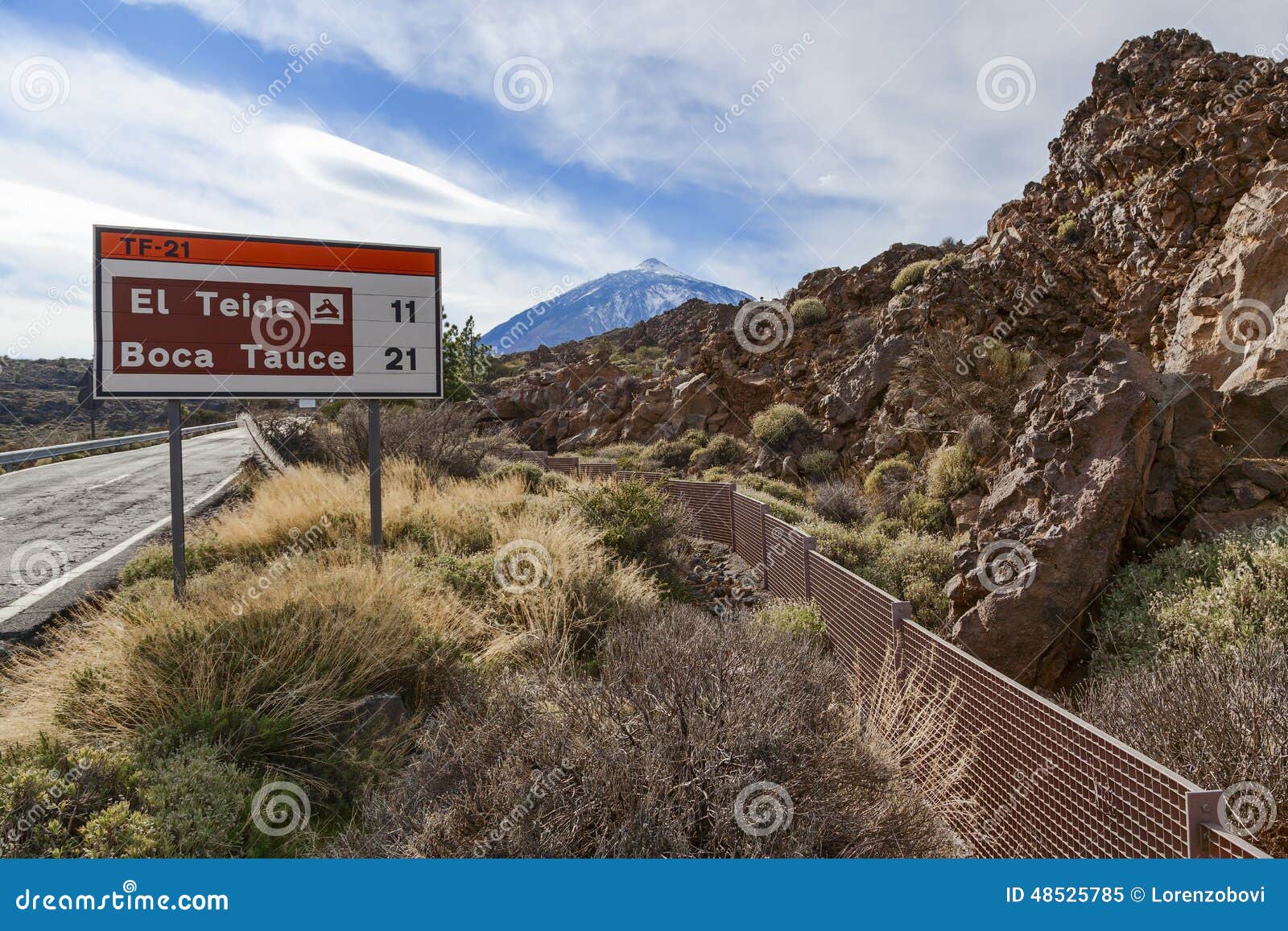 El teide road sign stock image. Image of tourist, teide - 48525785