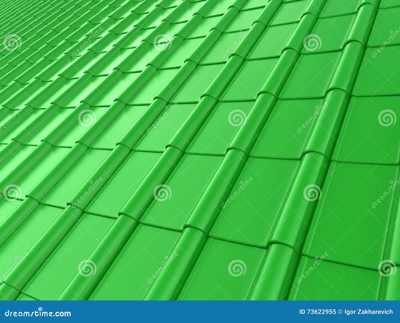 El tejado de tejas verdes stock de ilustración. Ilustración de ...