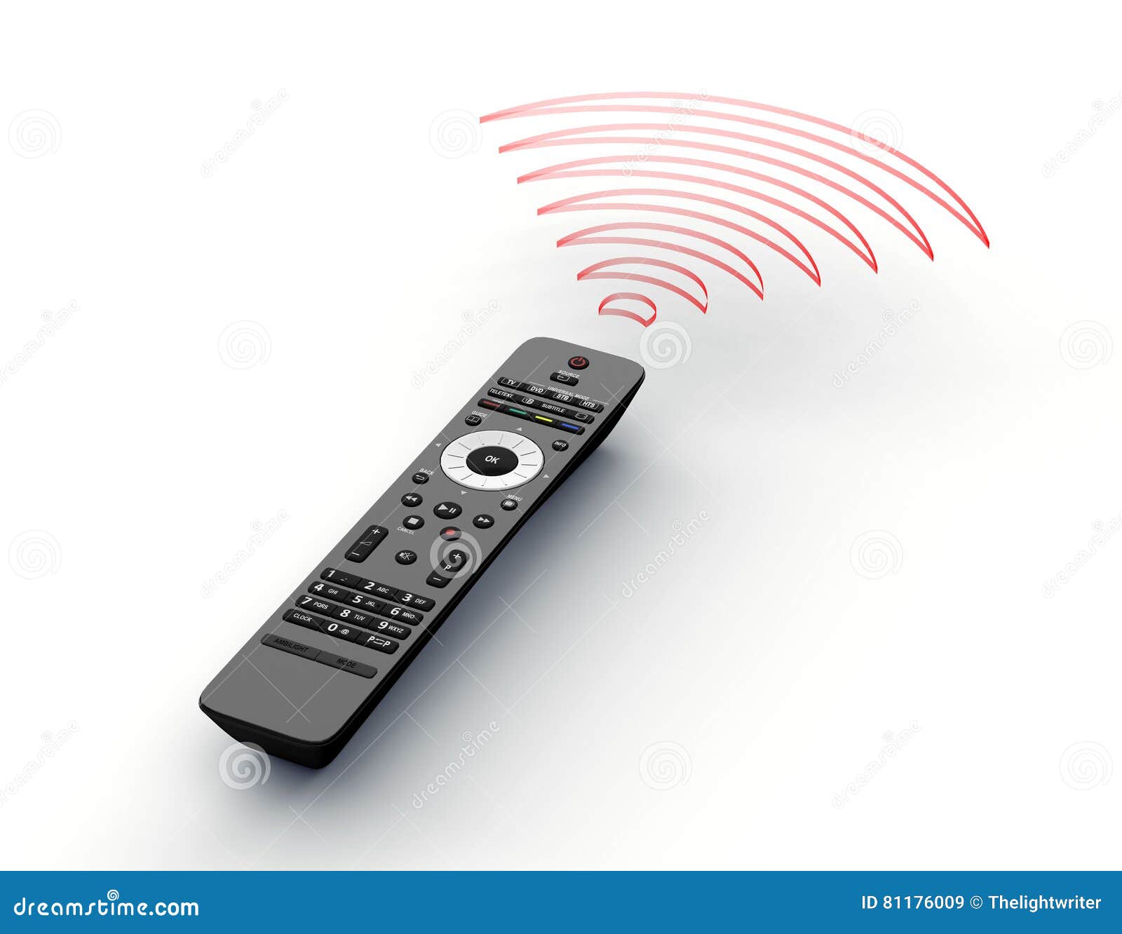 El Telecontrol, Control Con L Agita En Blanco Stock de ilustración ...