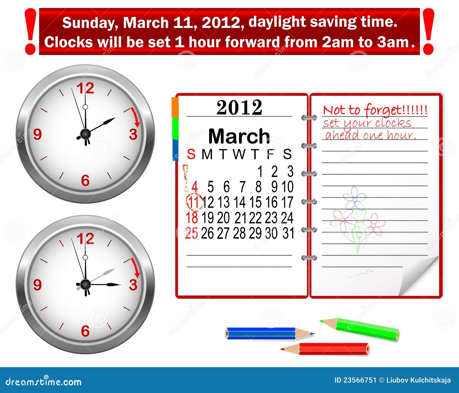 El Tiempo De Ahorro De Hora Solar Comienza. Ilustración del Vector ...