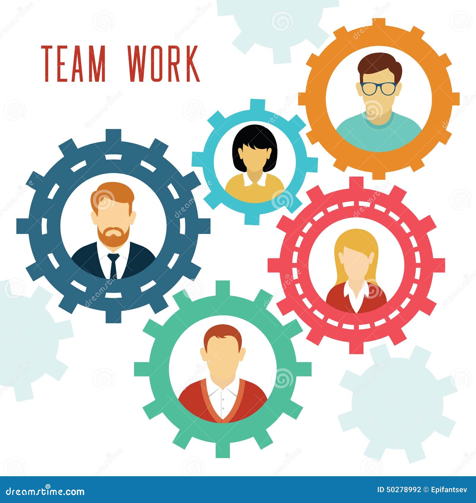 El Trabajo En Equipo Del Vector Adapta Concepto Ilustración del Vector ...