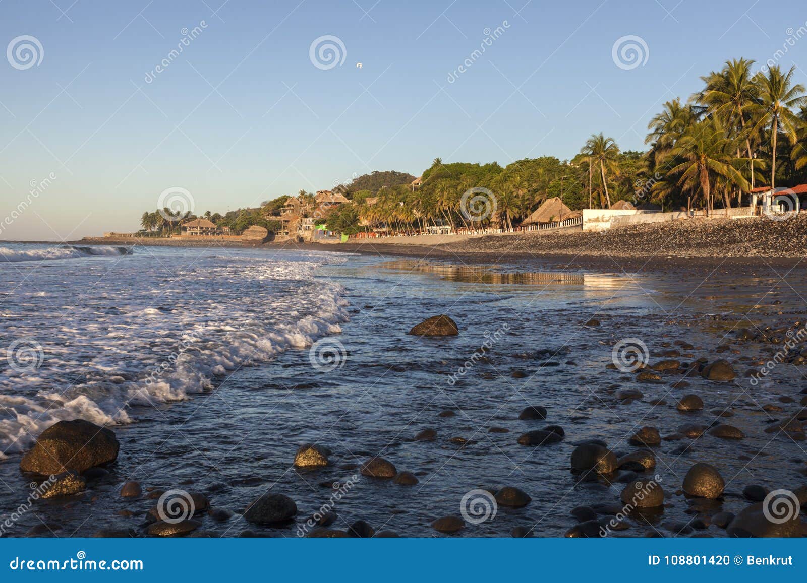 El Tunco Beach in Salvador stock photo. Image of beach - 108801420