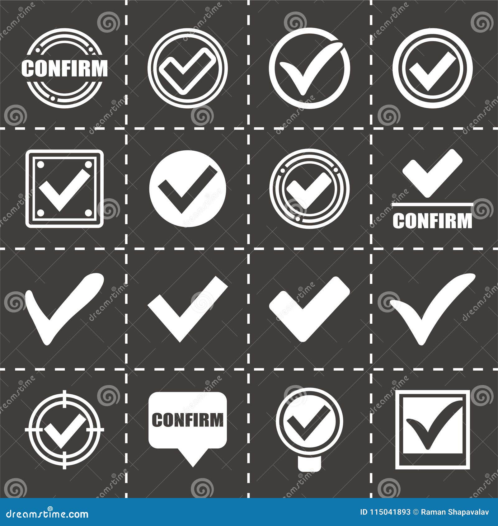 El Vector Confirma El Sistema Del Icono Ilustración del Vector ...