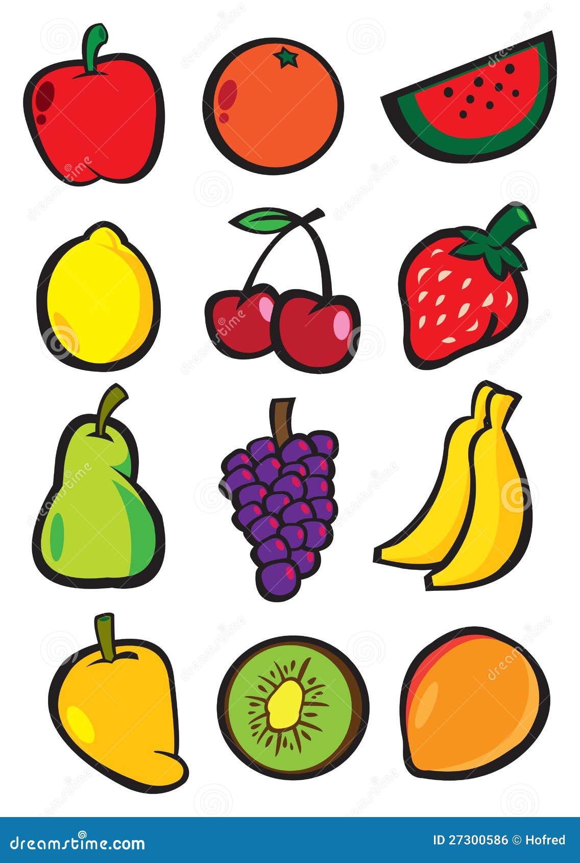 El Vector Ilustra Las Frutas Ilustración del Vector - Ilustración de ...