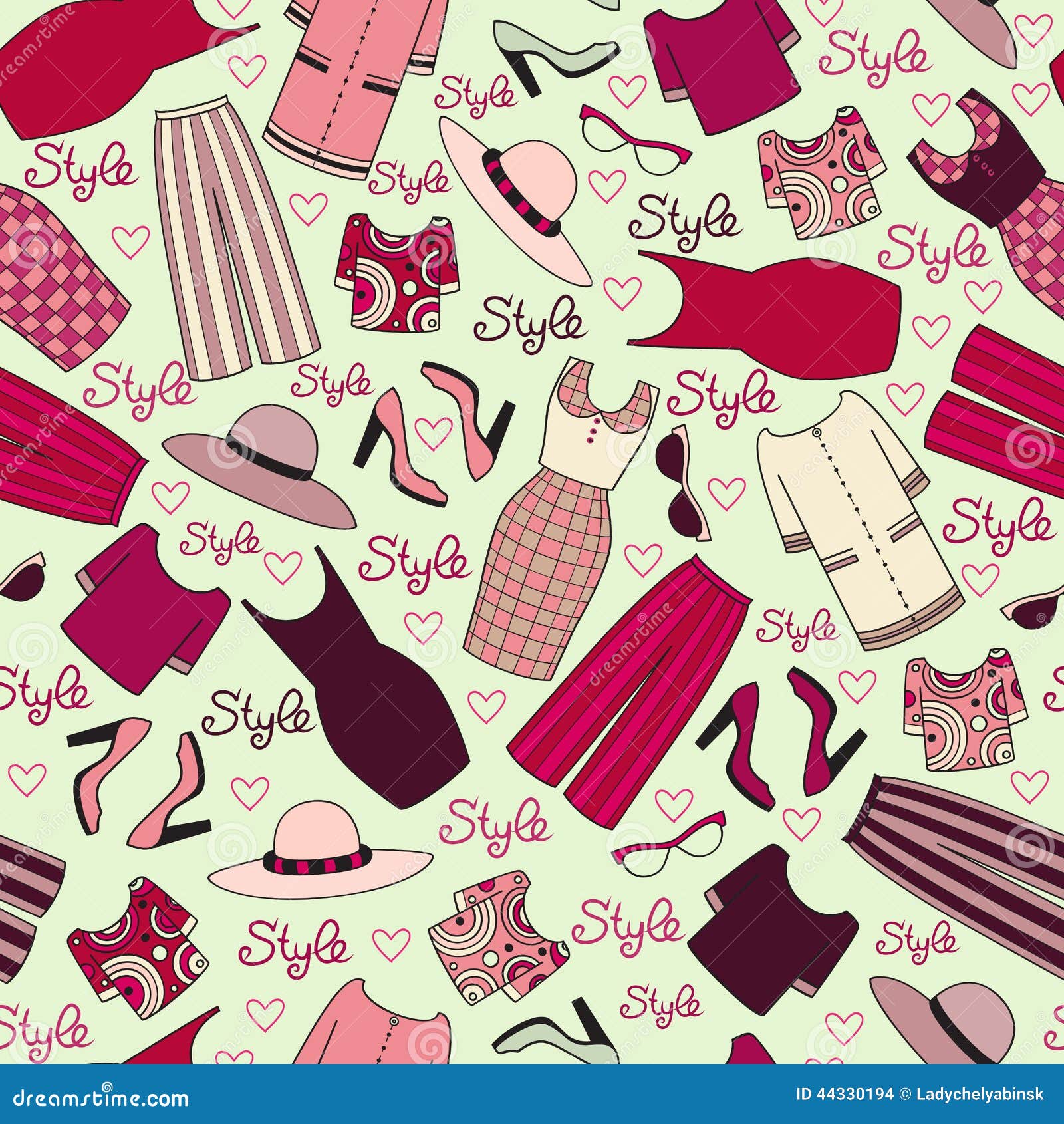 El Vector Pattren Con La Ropa De Las Mujeres Ilustración del Vector ...