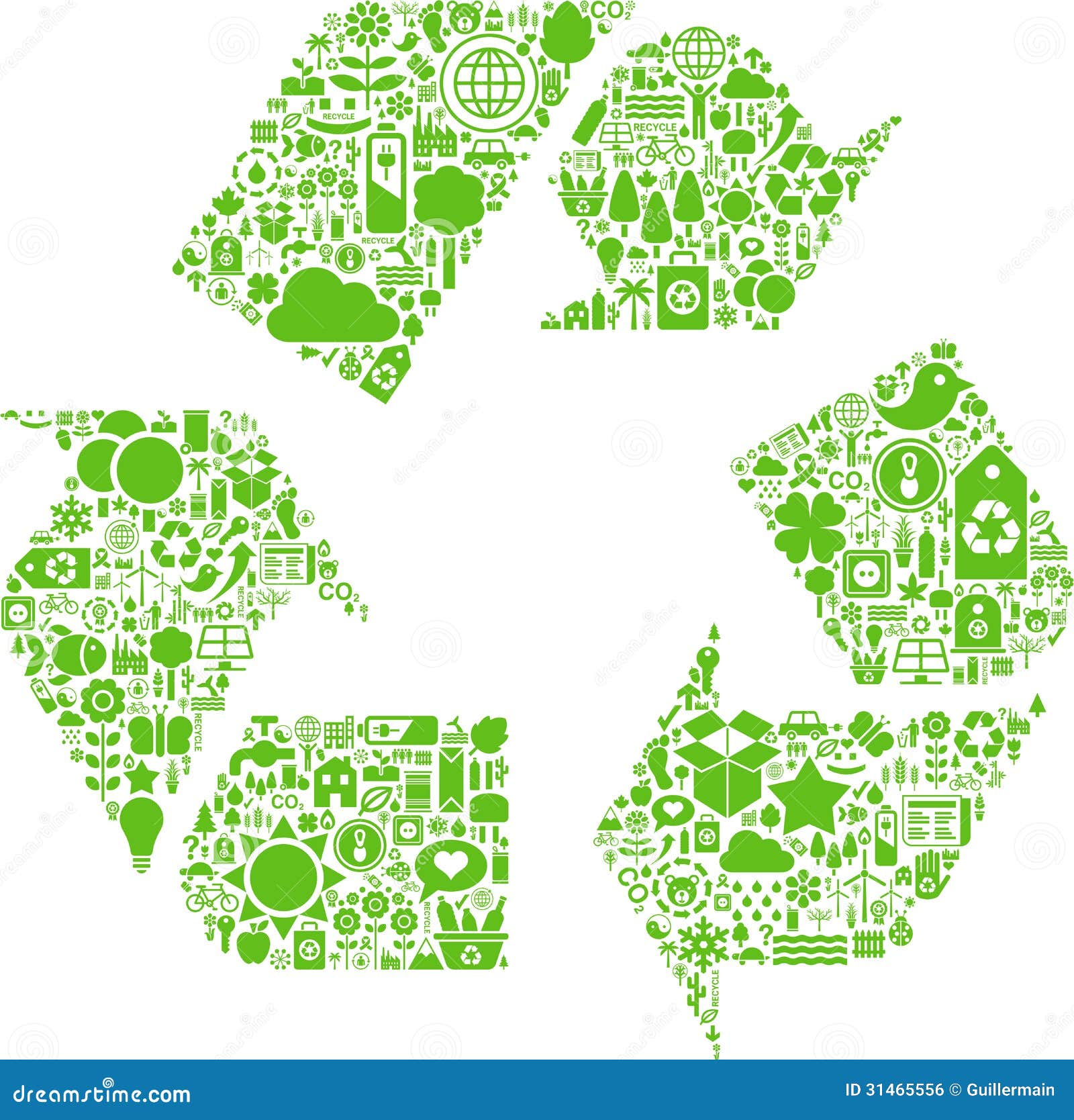 El Vector Verde Recicla El Icono Ilustración del Vector - Ilustración ...