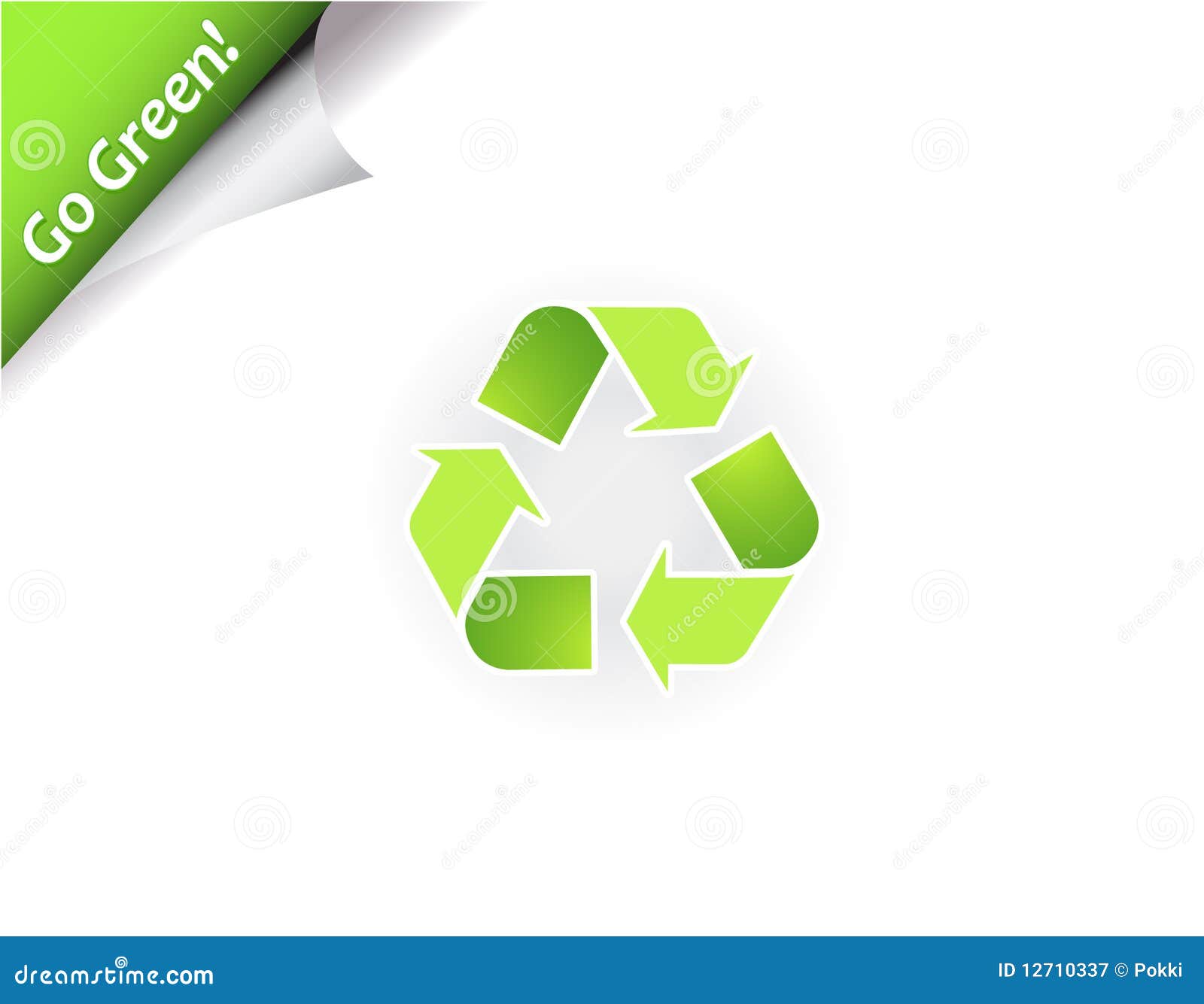 El verde recicla el icono. ilustración del vector. Ilustración de papel ...