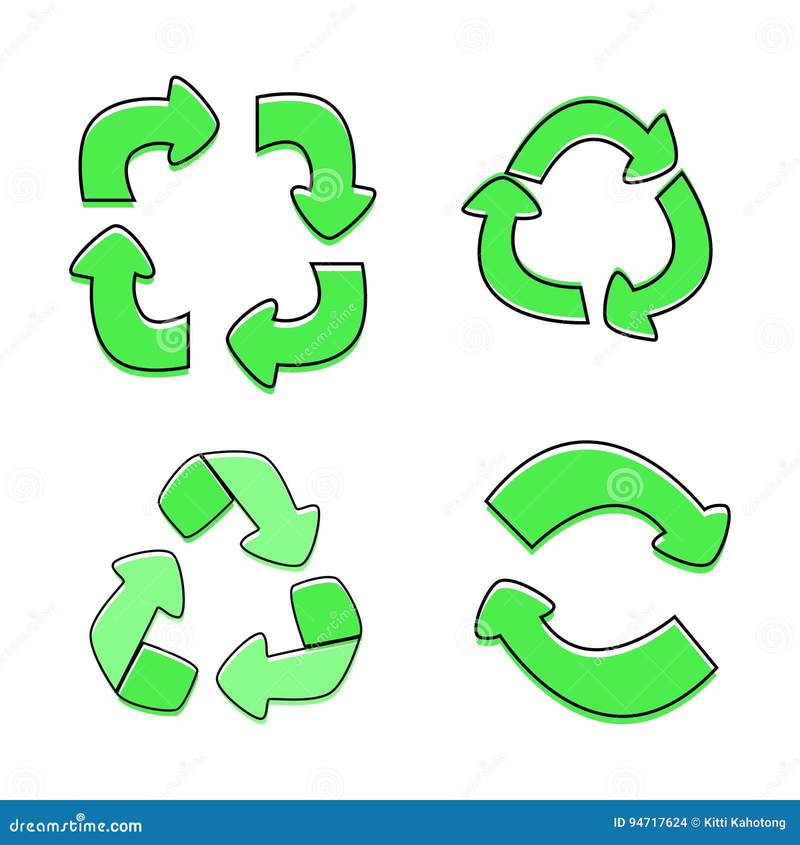 El Verde Recicla La Muestra Aislada, Stock de ilustración - Ilustración ...