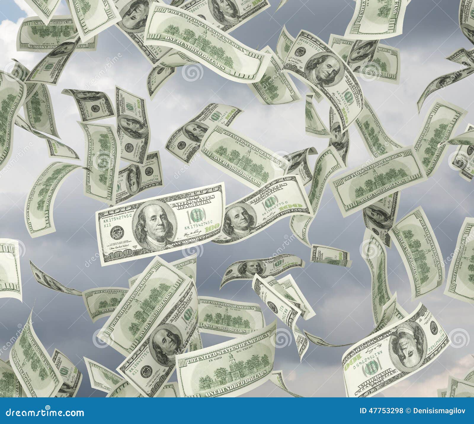 El Volar De Los Billetes De Dólar Stock de ilustración - Ilustración de ...