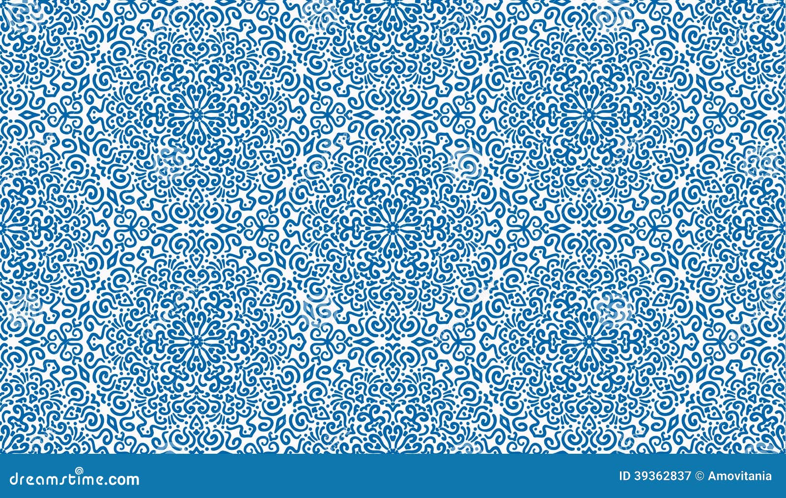 Elaborate Blue Fantasy Flower Seamless Pattern Stock Vector ...