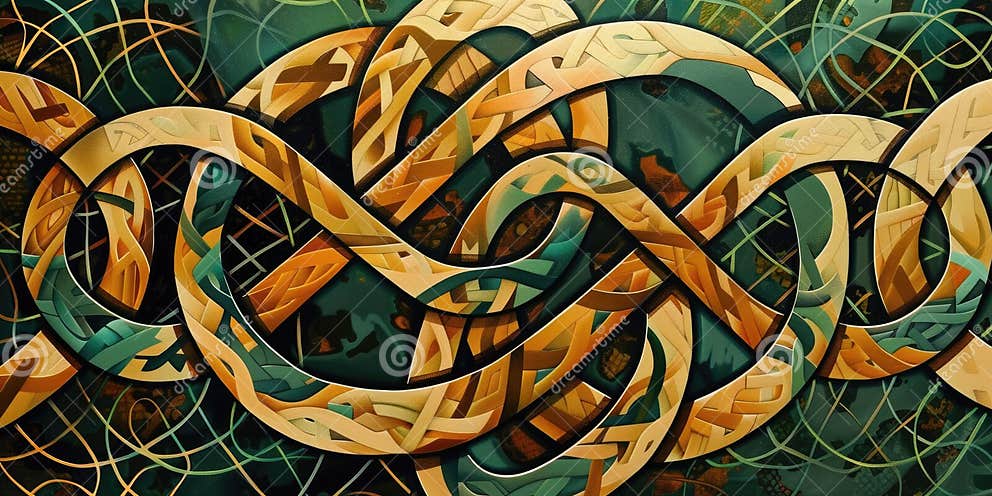 Elaborate Celtic Knot with Rustic Texture, Creating Mesmerizing Visual ...