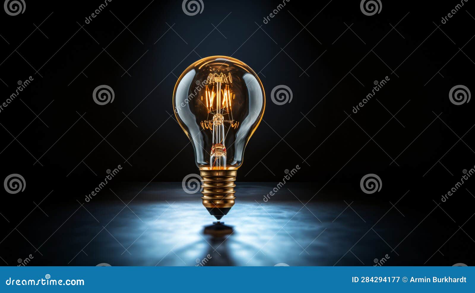 Elaborate Light Bulb On Black Background Stock Photography ...