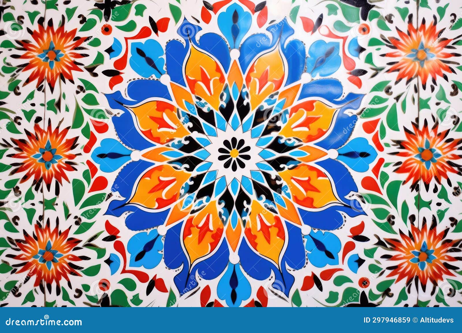 Elaborate Middle Eastern Design on Ceramic Tiles Stock Image - Image of ...