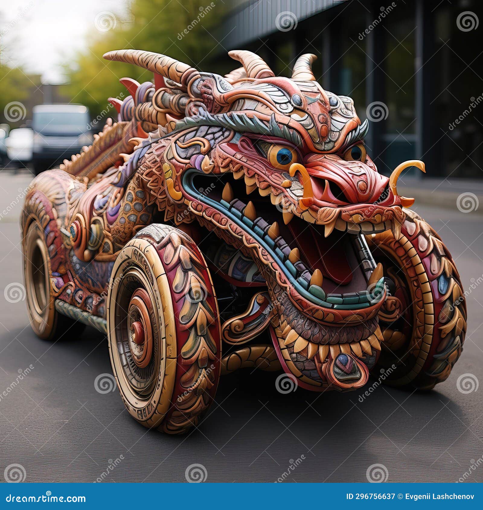 Elaborate Mythical Dragon Sculpture Transformed into Unique Car. AI ...