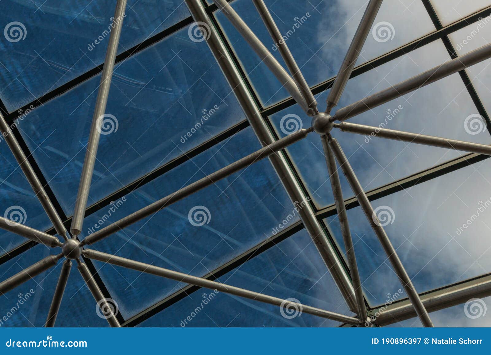 Elaborate Steel Metal Greenhouse Structure with Diffuse View of Deep ...