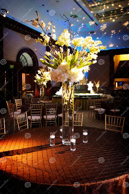 Elaborate Table Setting at a Wedding Reception Stock Image - Image of ...