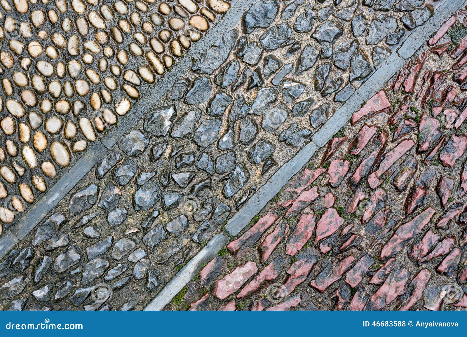 Elaborate Texture Made of Diferent Stones Stock Photo - Image of pebble ...