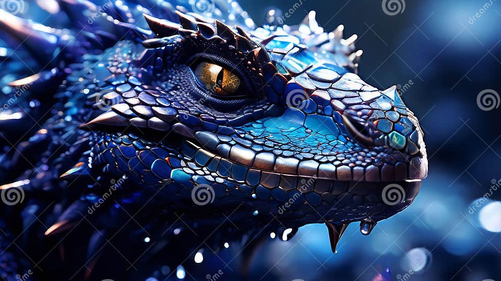 Elaborate View of Dragon Features Stock Illustration - Illustration of ...