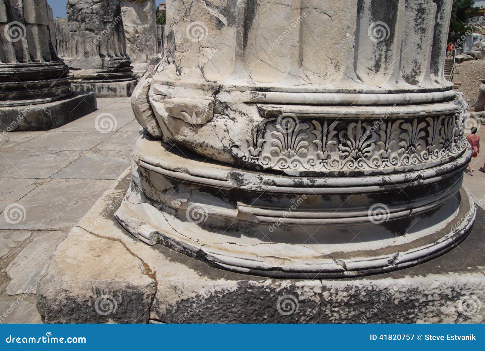 Elaborately Decorated Bases of the Massive Columns Stock Image - Image ...